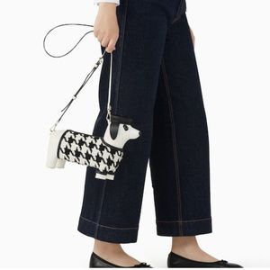 kate spade | Bags | Kate Spade Claude Dachshund Dog Houndstooth ...